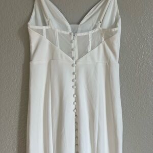 Lulus | Dresses | Confident Romance White Plunge Sleeveless Maxi Dress ...